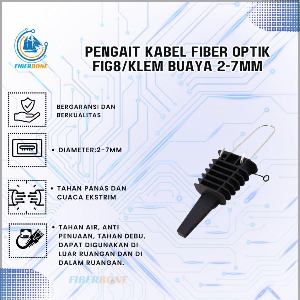 Jual Pengait kabel fiber optik fig8/Klem buaya 2-7mm | Shopee Indonesia