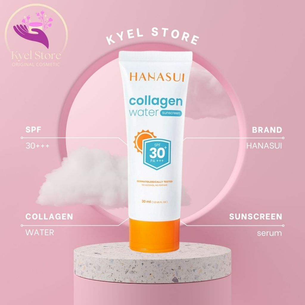 Jual Sunscreen Hanasui Collagen Water Sun Screen SPF 30+ PAA+++ 30ML ...