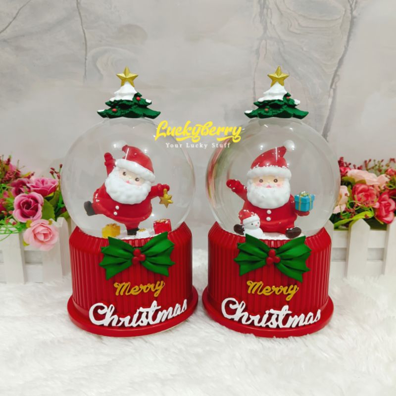 Jual Snowball /Pajangan Bola Kaca Music Box XL (100) + Lampu Salju ...