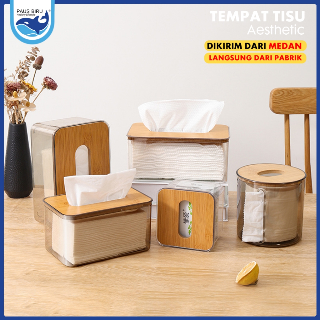 Jual Paus Biru - Tempat Kotak Tisu Kayu Transparan Aesthetic Tempat ...