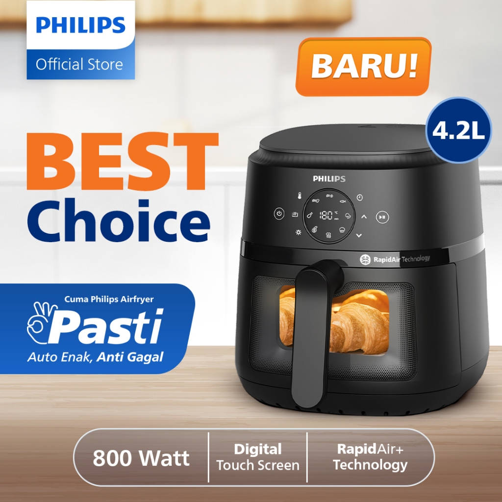 Jual BARU! PHILIPS Airfryer Low Watt 800 W TRANSPARAN BEST CHOICE, 4.2 L. Dengan jendela ...