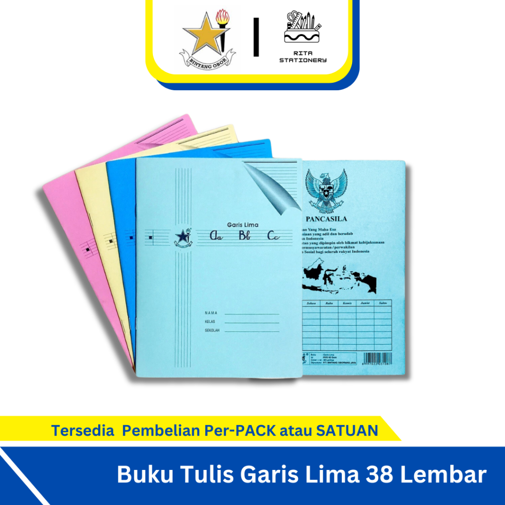 Jual Buku Tulis Garis Lima 5 Untuk Belajar Menulis Anak TK SD | Shopee ...