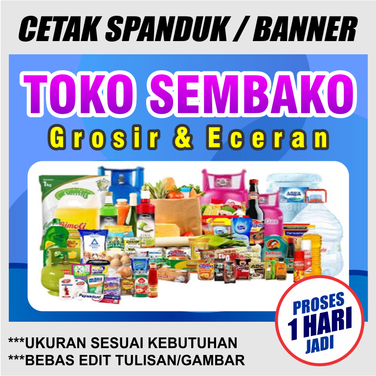 Jual spanduk banner toko sembako cetak benner toko sembako custom | Shopee Indonesia