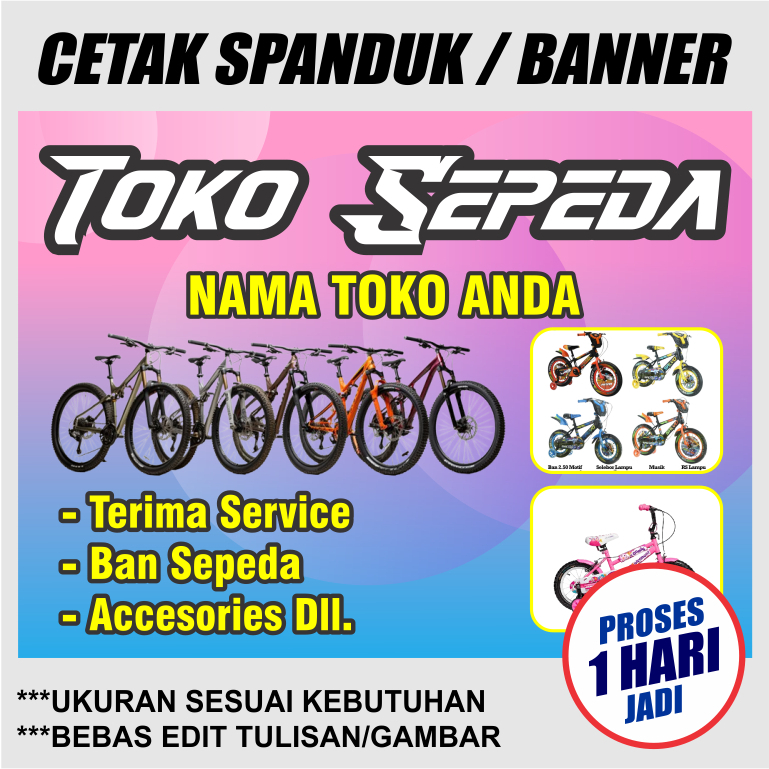 Jual spanduk banner toko sepeda cetak benner toko sepeda custom ...