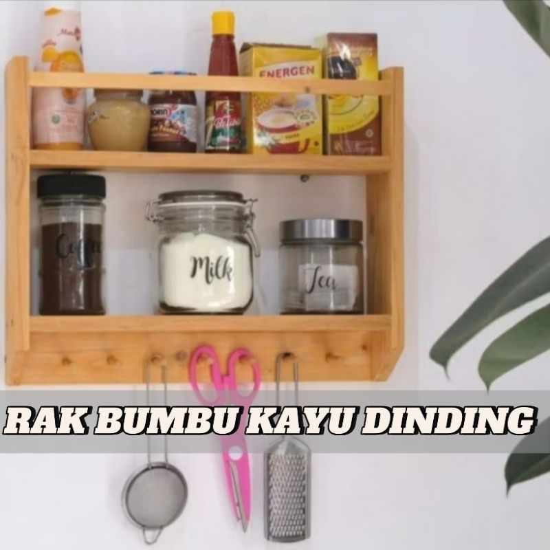 Jual Rak bumbu kayu dinding/ Rak kayu/ Rak bumbu dapur dinding | Shopee ...