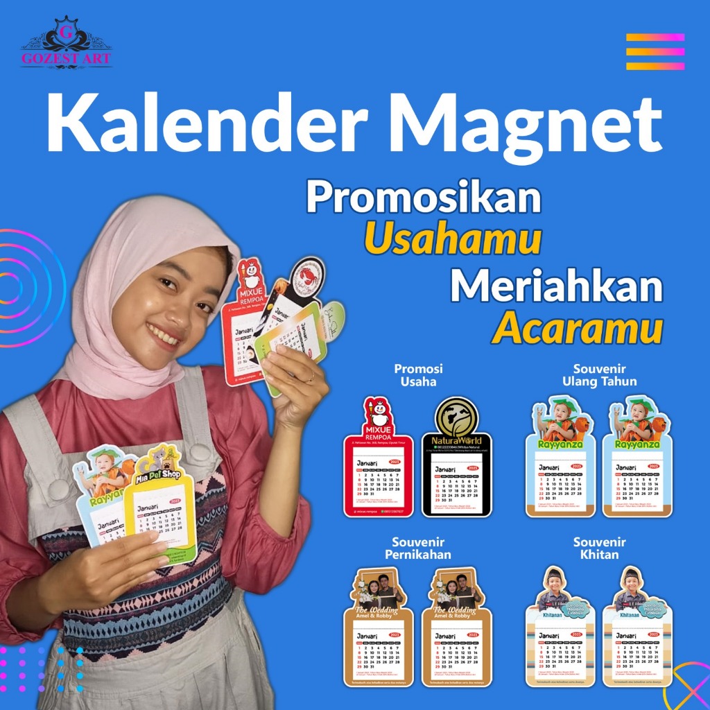 Jual Kalender mini magnet custom Souvenir Kalender / Kalender Tempel ...