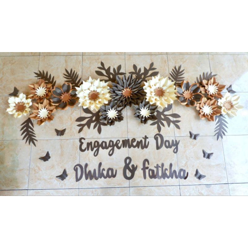 Jual ready Paper flower dekorasi bunga kertas backdrop lamaran dekorasi ...