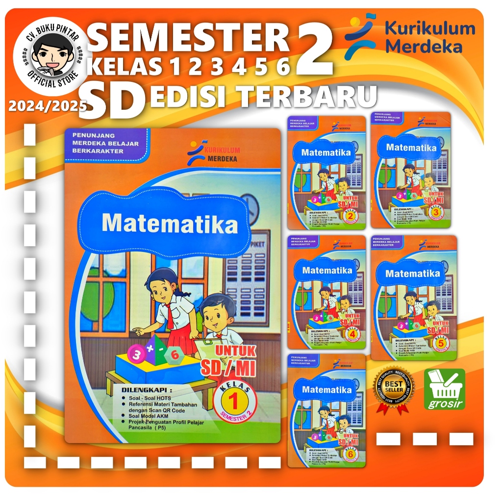 Jual LKS MATEMATIKA SD/ MI KELAS 1 2 3 4 5 6 1-6 SEMESTER 2 KURIKULUM MERDEKA KURMER | PUTRA ...
