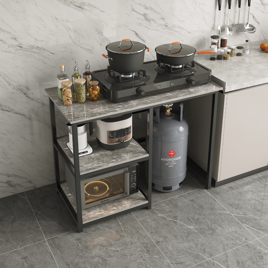 Jual Homsaura Meja Kompor 2 Tungku Full Besi/Rak Dapur/Meja Kompor ...