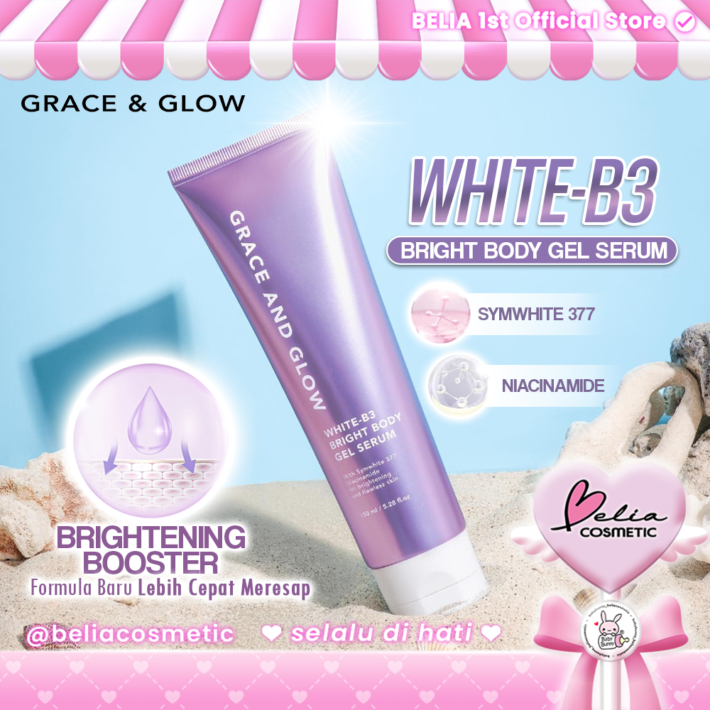 Jual BELIA Grace and Glow White-B3 Bright Body Gel Serum For Brightening and Flawless Skin ...