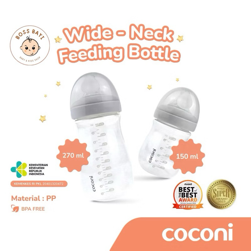 Jual COCONI - Wide Neck Baby Bottle 150/270ml | Botol Susu Dot Bayi AntiColic BPA FREE | Nipple ...
