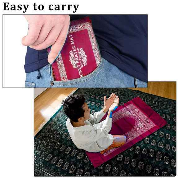 Jual Sajadah Travel Kompas Kiblat Compass Prayer Mat Rug 60x100cm /oleh ...