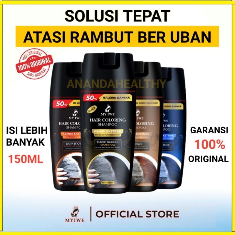 Jual Shampoo Sampo My iwe Myiwe Penghitam Rambut beruban Penghilang dan ...