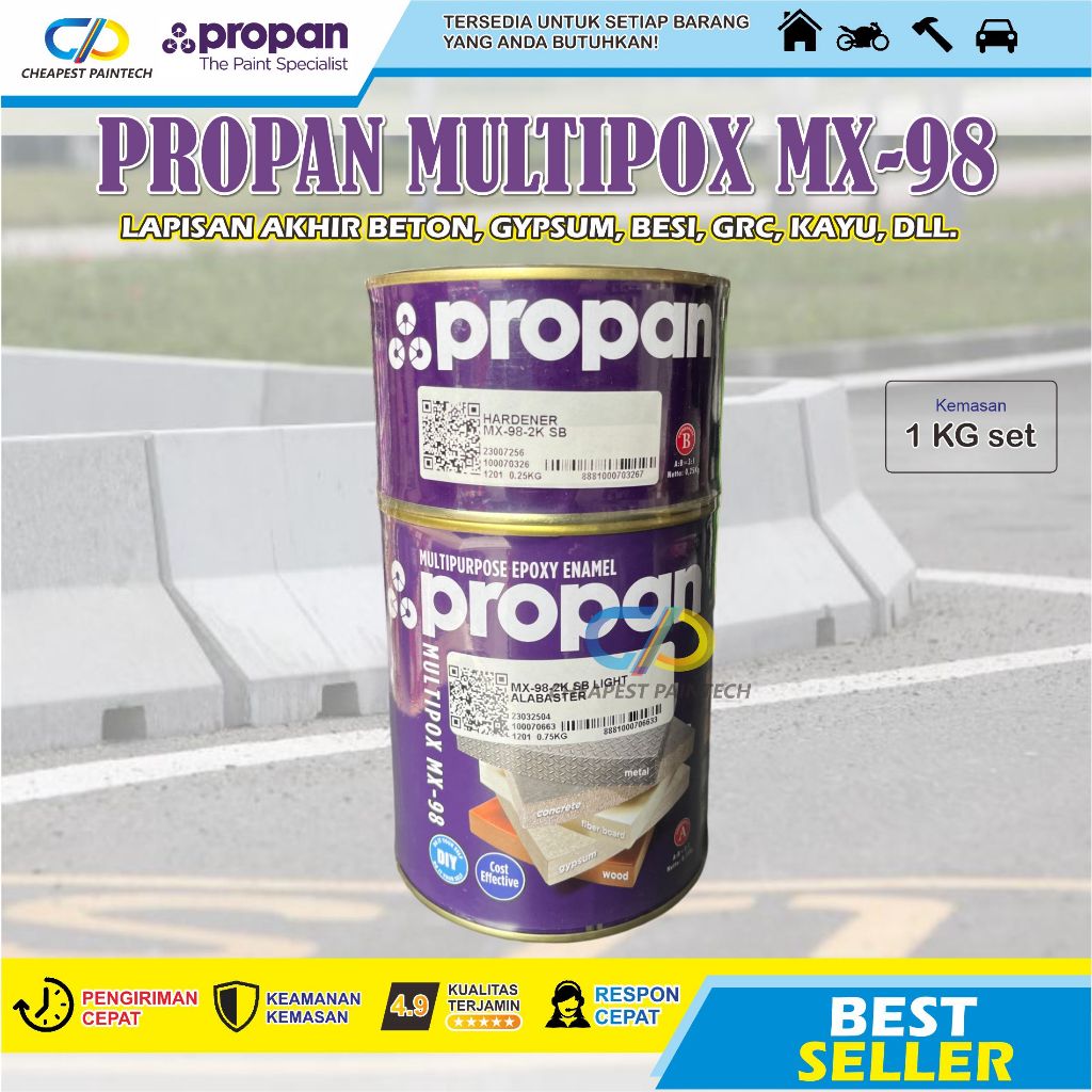 Jual PROPAN CAT LANTAI EPOXY MULTIPOX MX-98 1 LITER | Shopee Indonesia