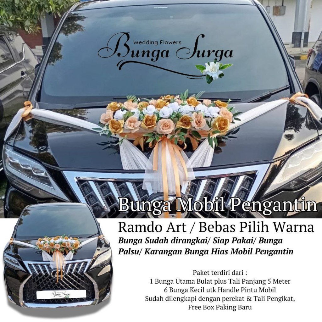 Jual BUNGA HIASAN MOBIL PENGANTIN RAMDO ART/ BUNGA MOBIL PERNIKAHAN ...