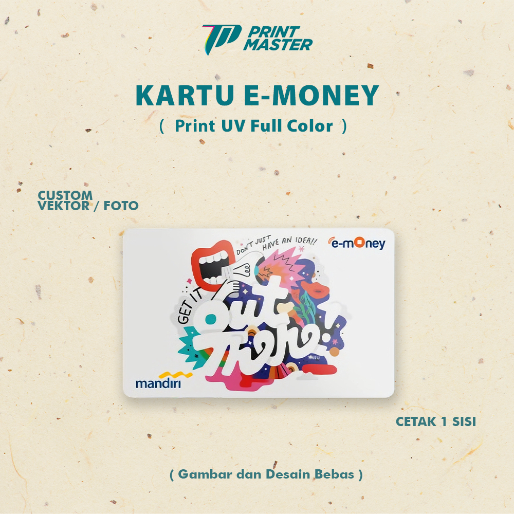 Jual Custom Cetak UV Emoney EToll Mandiri / 1 Sisi | Shopee Indonesia