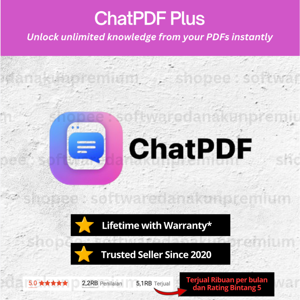 Jual ChatPDF Plus - Software Solusi Pintar untuk Membaca & Menganalisis PDF | Shopee Indonesia