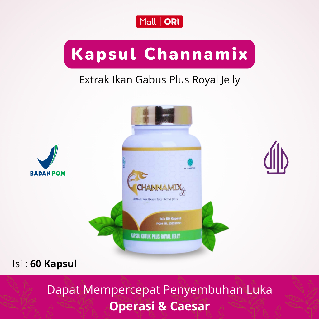 Jual Kapsul Channamix Sari Kutuk Ekstrak Ikan Gabus Royal Jelly ...