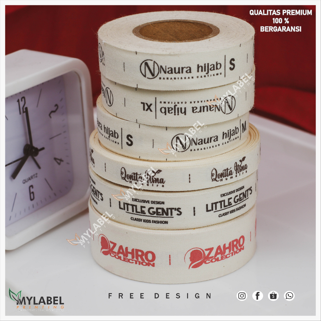Jual 1 roll label katun halus/labelpremium/label nama/label baju ...