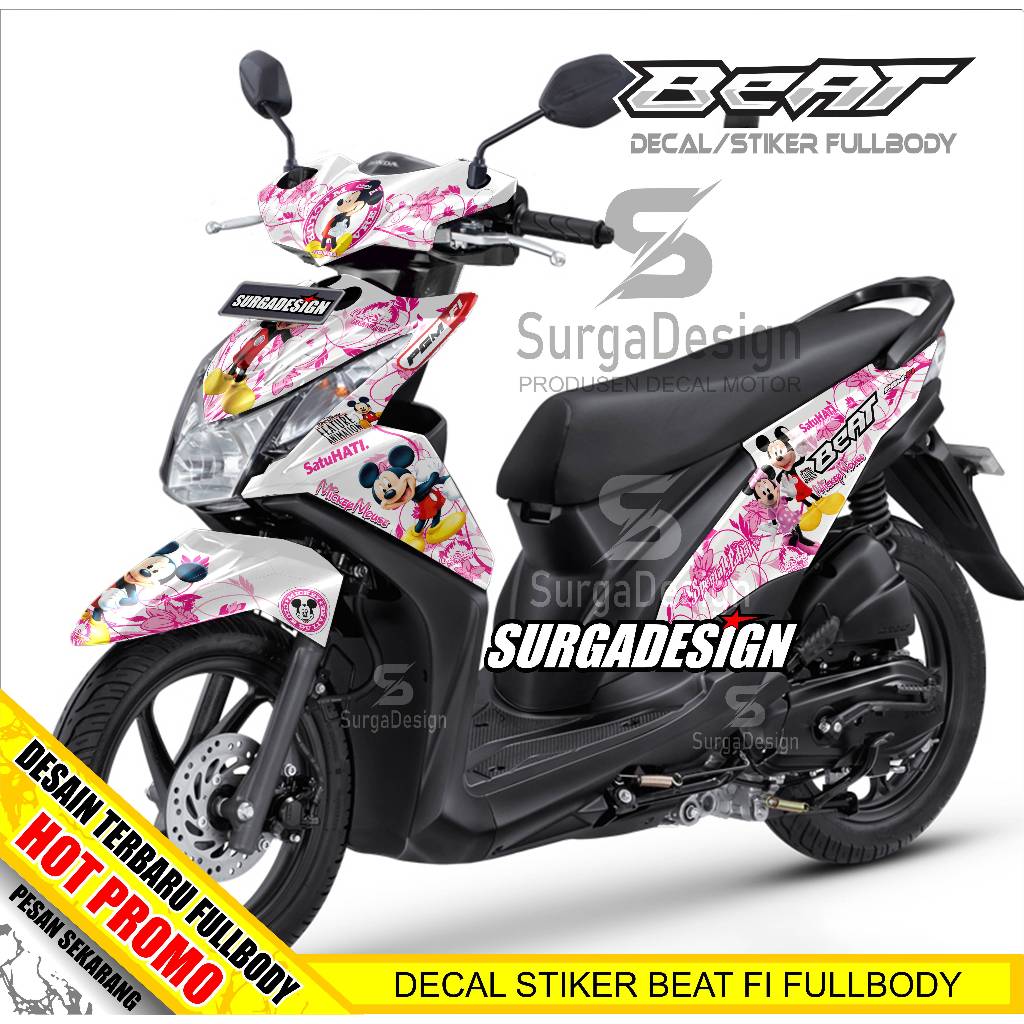 Jual STIKER BEAT FI PUTIH PINK TWEETY, STIKER BEAT I FULL BODY, DECAL ...
