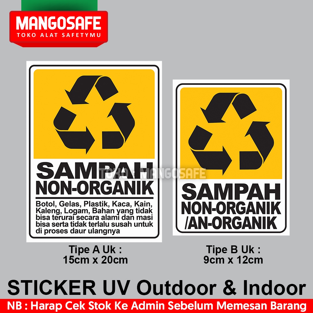 Jual Stiker Sampah Non Organik Inorganik Anorganik Non Organic Waste ...