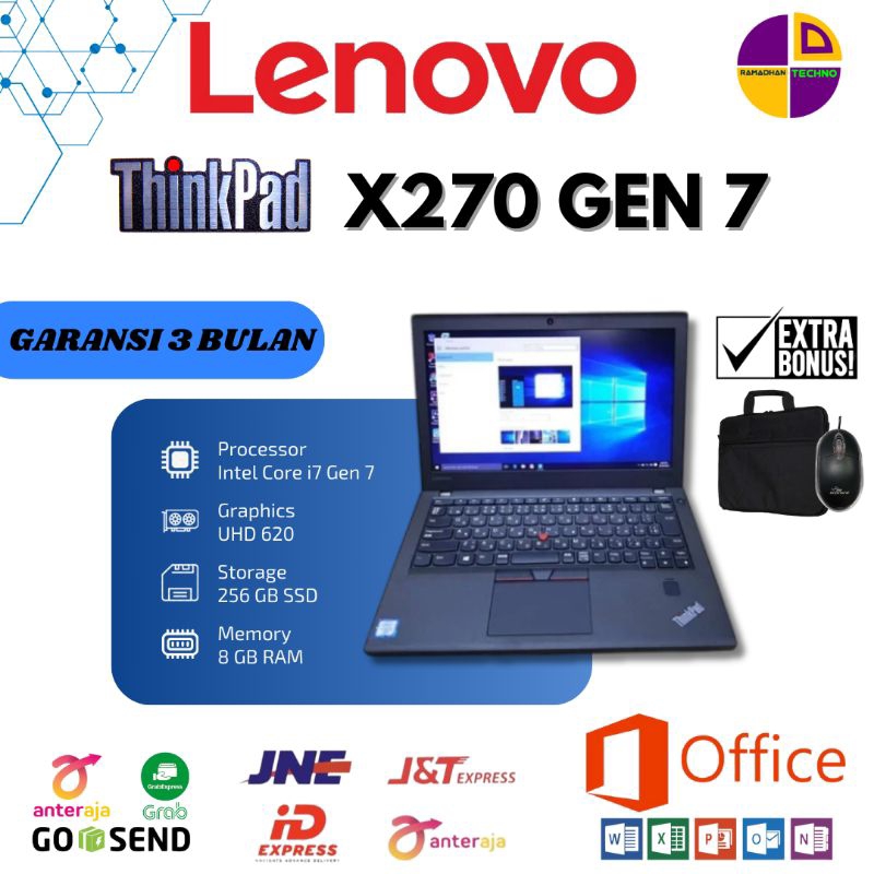 Jual Lenovo Thinkpad X270 intel core i7 Gen 7 Ram 8Gb/256Gb Mulus Garansi | Shopee Indonesia