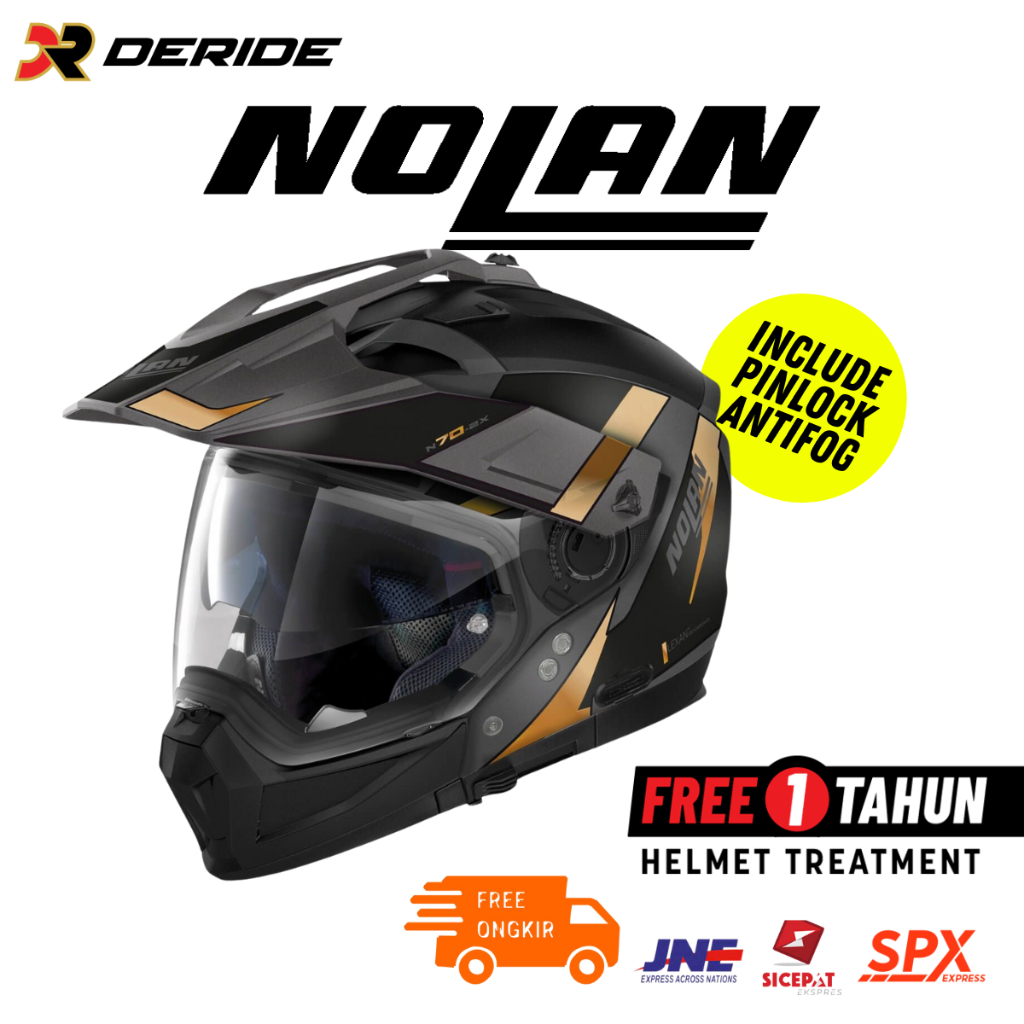 Jual Nolan N70-2 X 059 Skyfall Flat Black N-Com Helm Modular Crossover ...