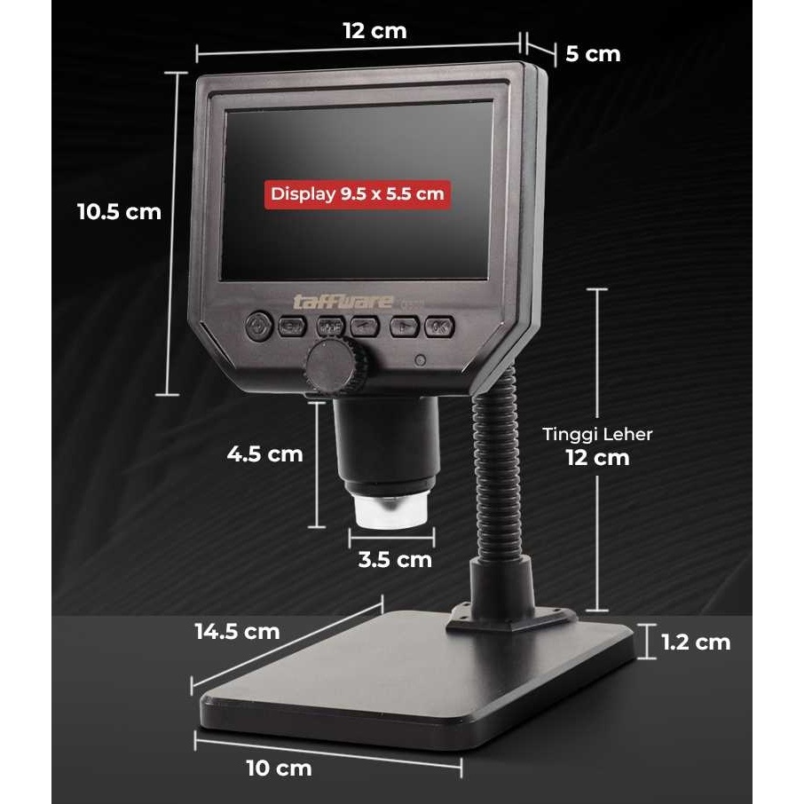 Jual Mikroskop Digital 3.6MP 600X with Monitor and Fleksibel Stand ...