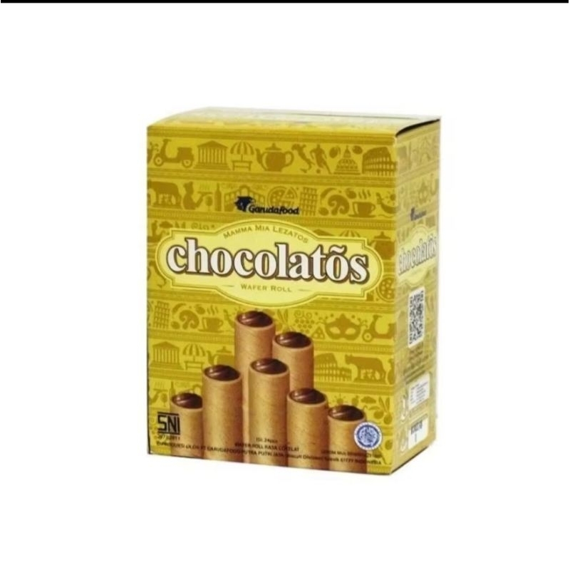 Jual Snack/roti/wafer chocolatos roll Garuda food 1box isi 24pcs ...