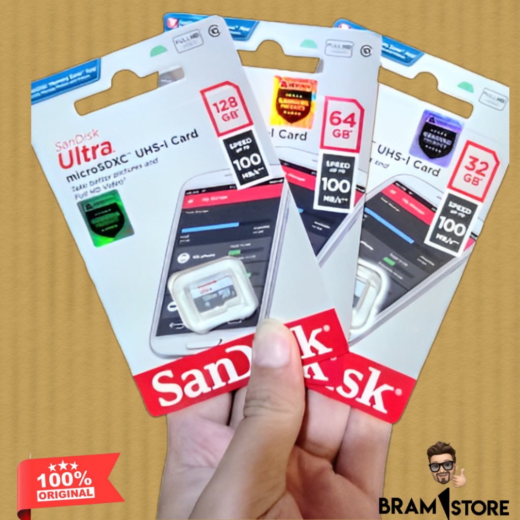 Jual Sandisk Micro SD 16GB,32GB,64GB,128GB,256GB 100Mb/s Original | Shopee Indonesia
