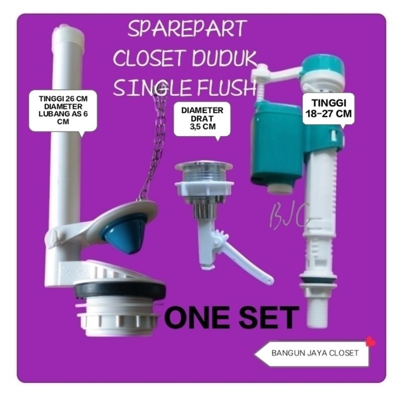 Jual SPAREPART Closet duduk single flush/flush Closet duduk tombol atas ...