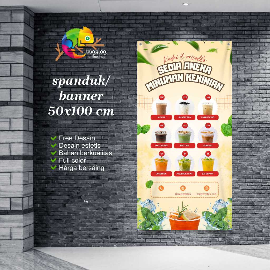 Jual Cetak Spanduk Banner Oranye Organik Ilustratif Banner Aneka ...