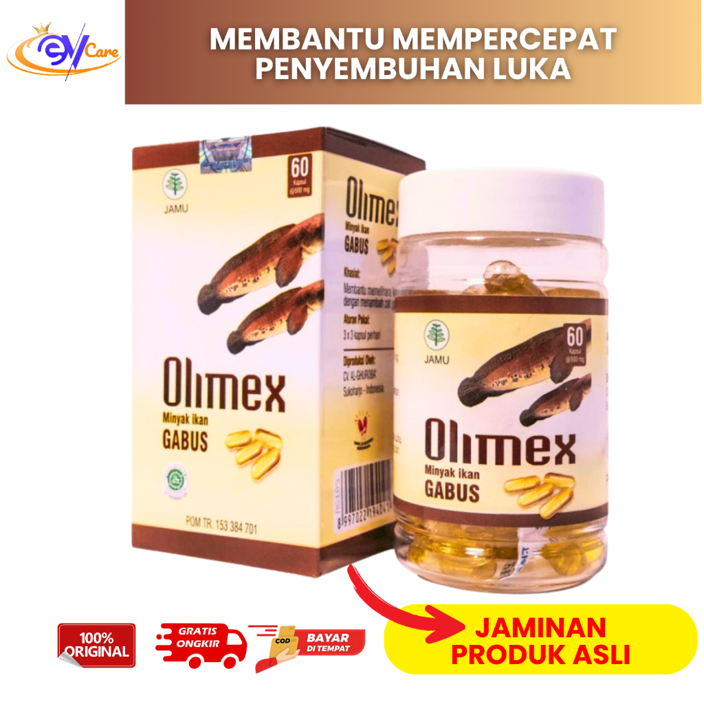 Jual Olimex Kapsul Ekstrak Minyak Ikan Gabus Obat Mempercepat Penyembuhan Luka Pasca Operasi ...