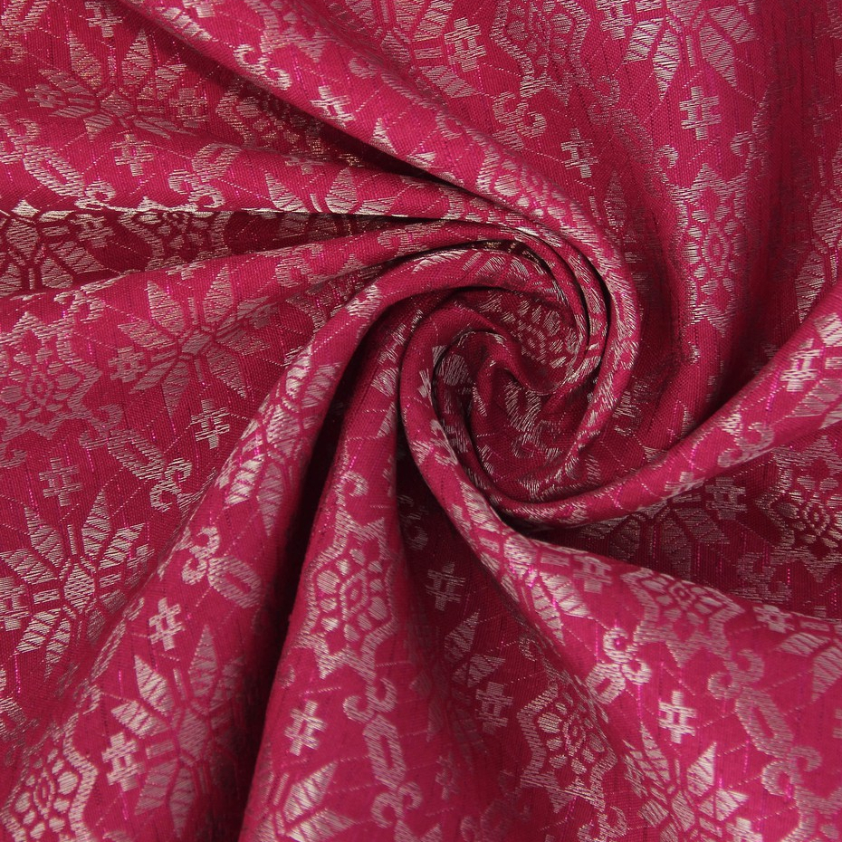 Jual Songket Motif Palembang Pink Yarrow Mix Gold Thread (Pronto Moda ...