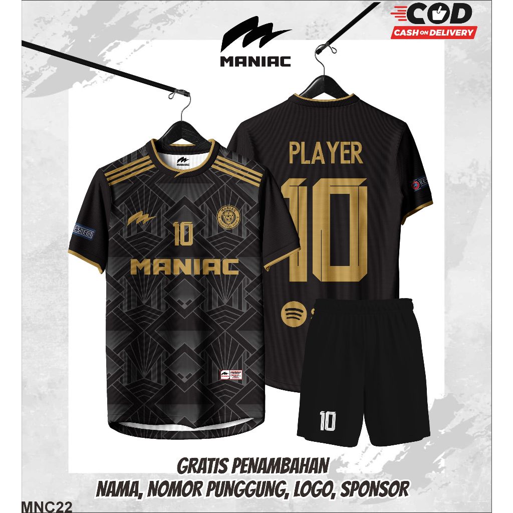 Jual JERSEY FUTSAL CUSTOM MURAH FULL PRINTING BLACK GOLD SATUAN TIM ...