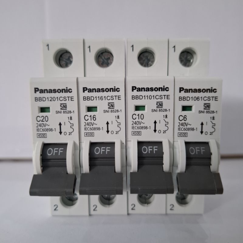 Jual MCB Panasonic|Mini Circuit Breaker| 6, 10, 16, 20 Ampere|1Phase 4,5KA|SNI | Shopee Indonesia