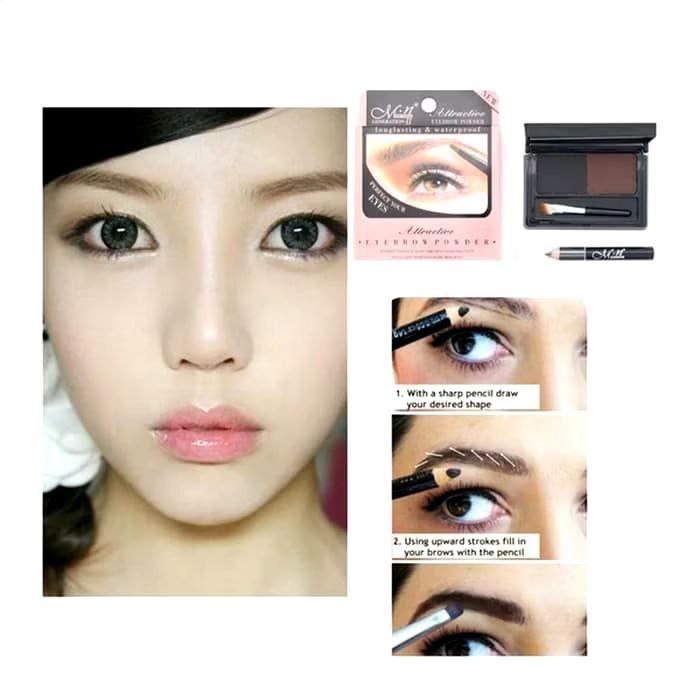 Jual EYEBROW POWDER MN MENOW EYELINER COMPACT 2 IN 1 | Shopee Indonesia