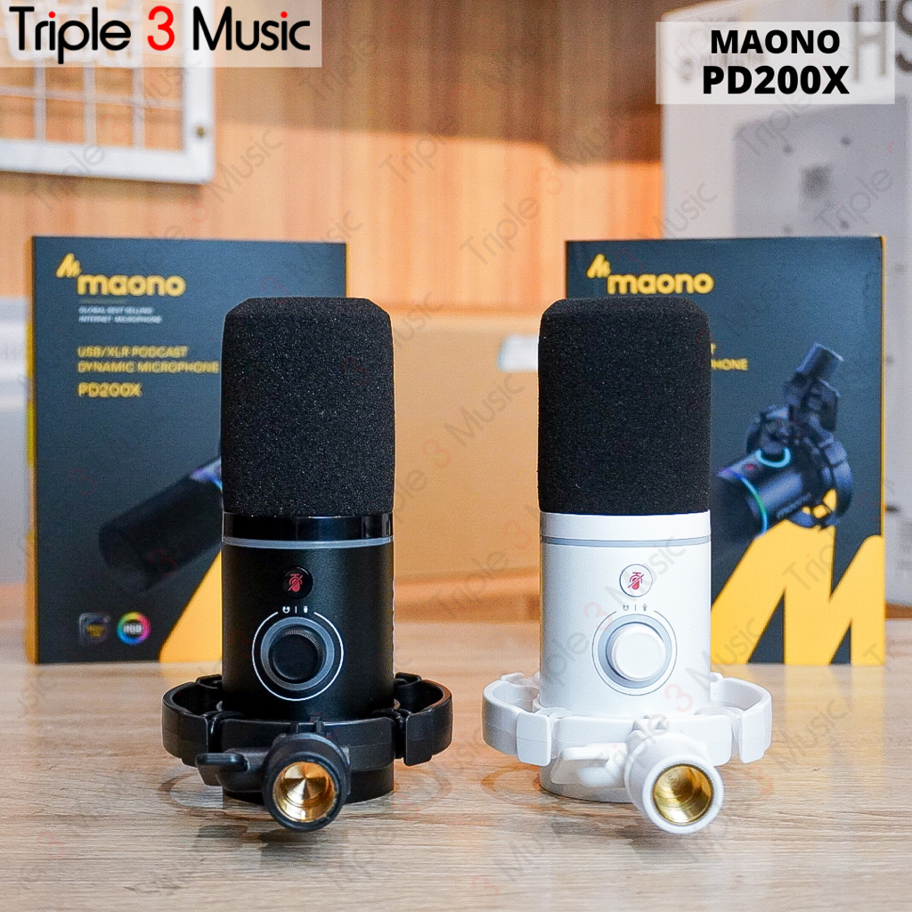 Jual Maono PD200 PD200X RGB Microphone Mic Dynamic USB & XLR Podcast broadcast | Shopee Indonesia