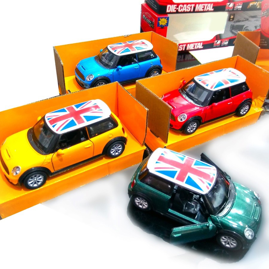 Jual MAINAN DIECAST MOBIL MINI COOPER METAL PULLBACK PINTU BUKA RODA ...