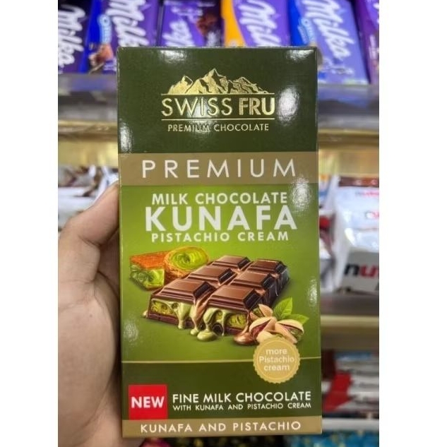 Jual Premium Chocolate Kunafa Pistachio Swiss Fru // Deep melt coklat ...
