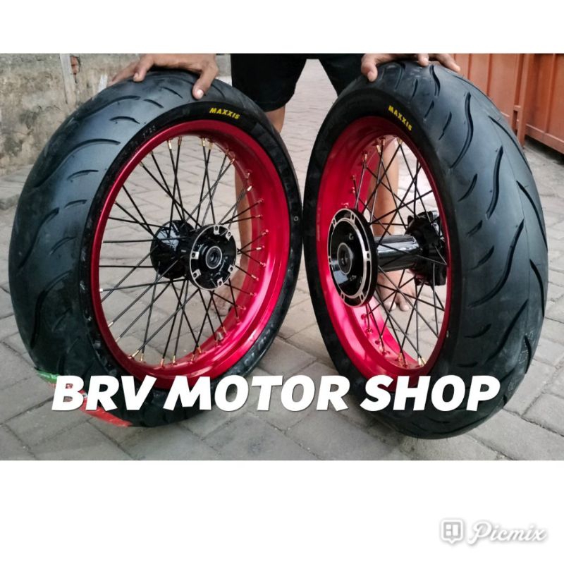 Jual Paketan Velg Set Crf150L Ukuran 300-350-17 Dan 250-300-17 Tromol ...