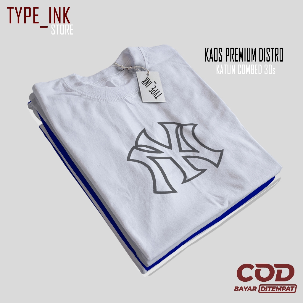 Jual kaos Neuw York lgo silver degan desain logo kuning kaos kekinian ...