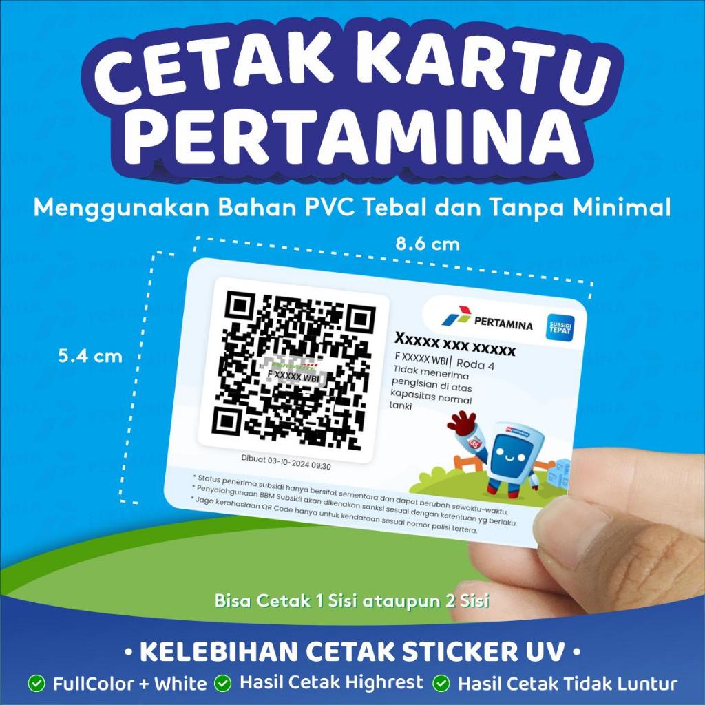 Jual Cetak Kartu Pertamina Barcode/Barcode Pertamina/Pertamina Barcode ...