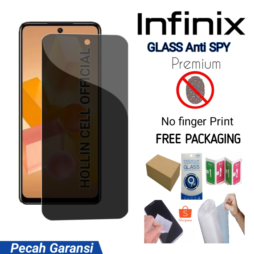 Jual Tempered Glass Anti Spy Infinix Hot 40 40i 40 Pro 20 20 5G 20s 20i 20 Play Anti Gores Anti ...
