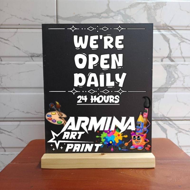 Jual MINI CHALKBOARD STAND FOOD TAG DIY PAPAN TULIS KAPUR MEJA KECIL ...