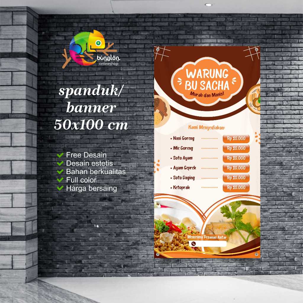 Jual Cetak Spanduk Banner Cokelat dan Oranye Illustratif Modern Banner ...