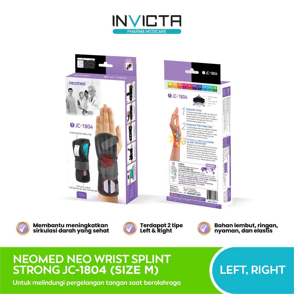 Jual Neomed Neo Wrist Splint Strong (Pelindung Pergelangan Tangan) - JC ...