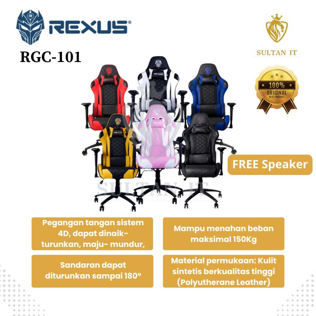 Jual Rexus Gaming Chair Kursi RGC 101 Original / RGC 100 Original ...