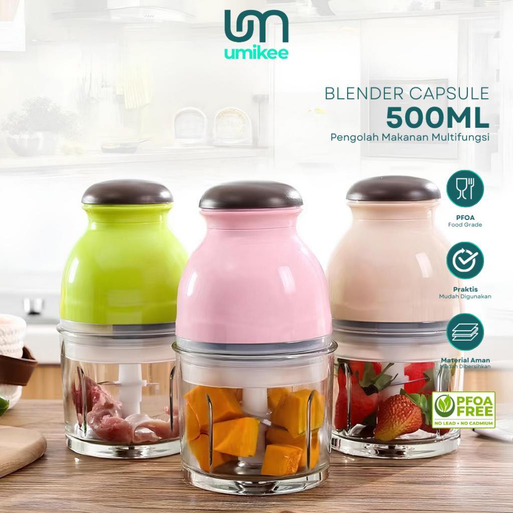 Jual Umikee Blender Mini Mpasi Serbaguna Chopper Capsule 4 Mata Pisau ...