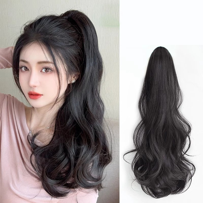 Jual Wig jepit panjang 50 cm bergelombang slim pin ponytail korea wave wavy ombak ponytail jepi ...